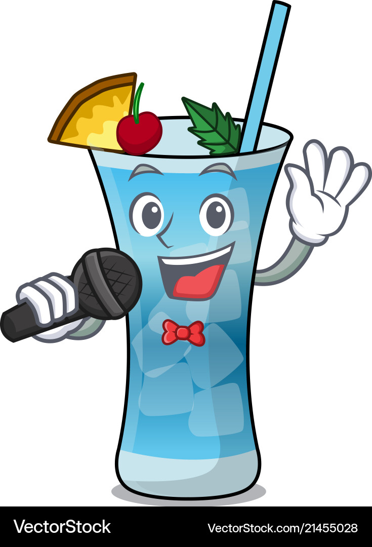 Singing blue hawaii mascot cartoon Royalty Free Vector Image