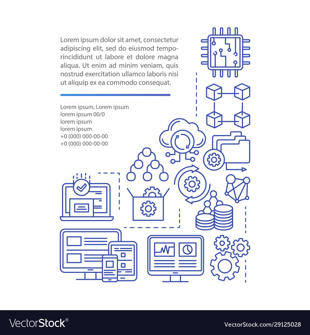 Software development article page template Vector Image