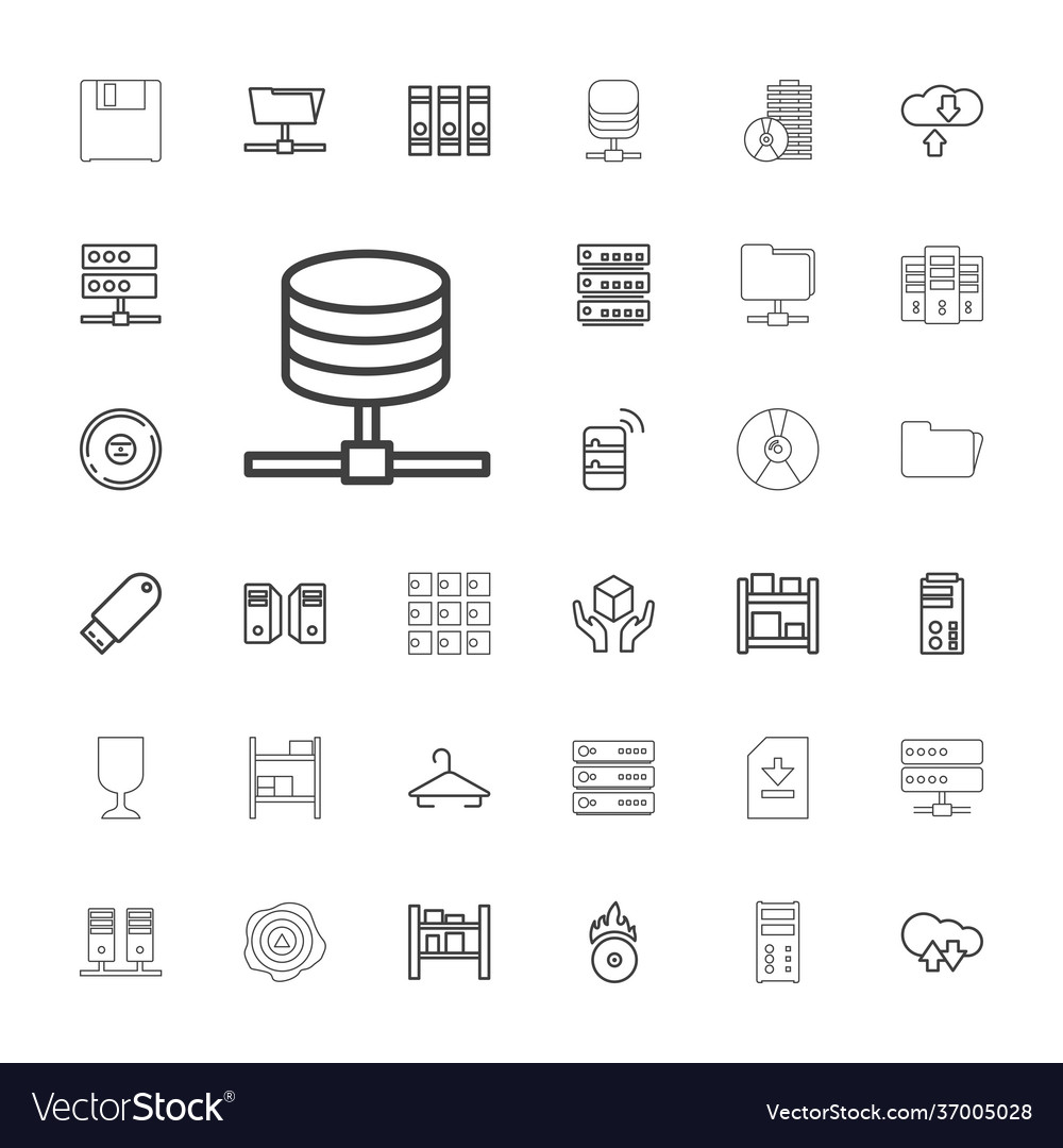 Storage icons Royalty Free Vector Image - VectorStock