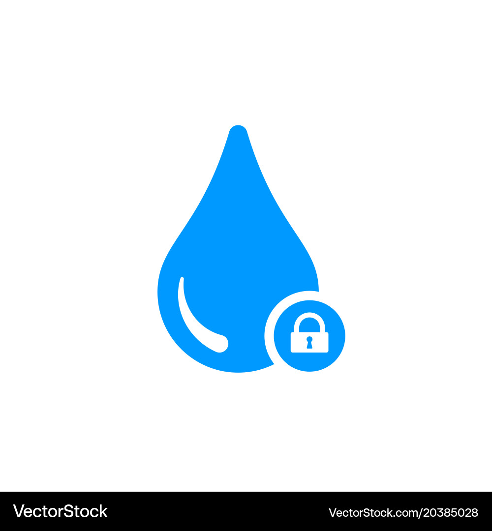 Water icon with padlock sign Royalty Free Vector Image