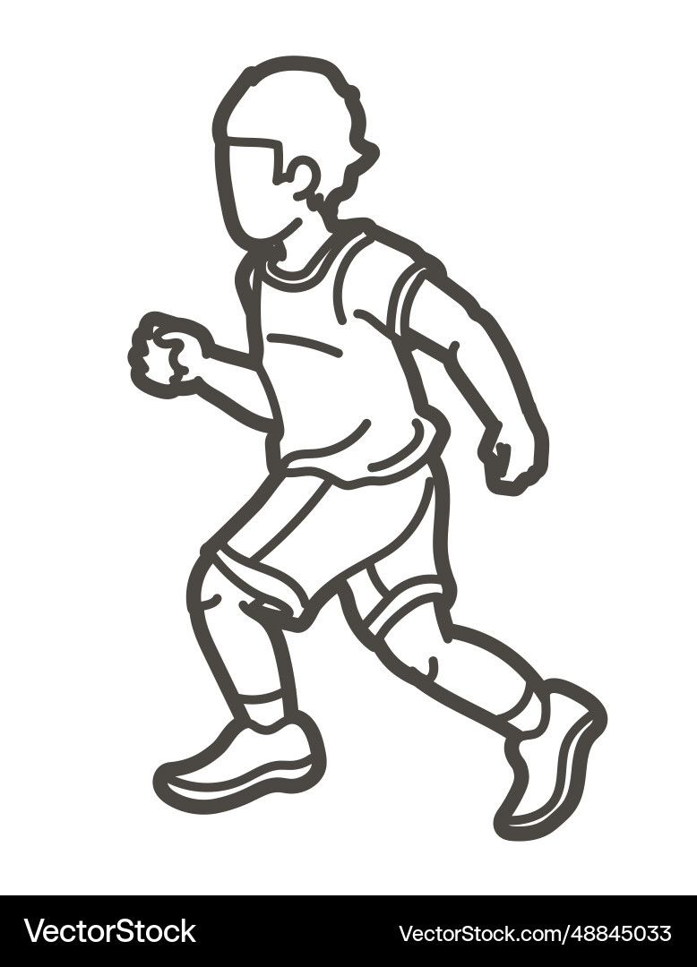 A boy start running action sport graphic Vector Image