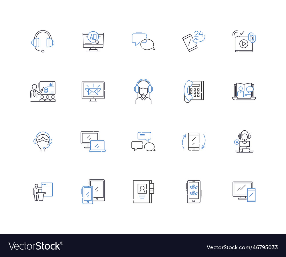 Articulation Line Icons Collection Pronunciation Vector Image