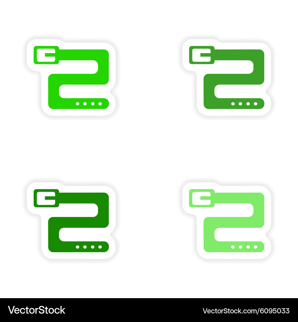 Assembly realistic sticker design on paper belts Vector Image