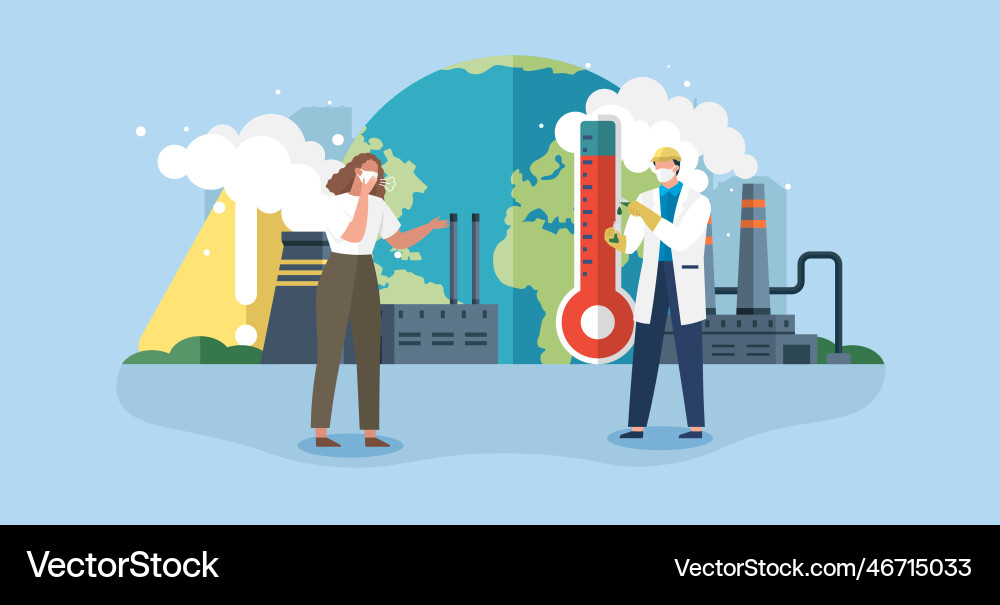 Climate change weather global greenhouse warming Vector Image
