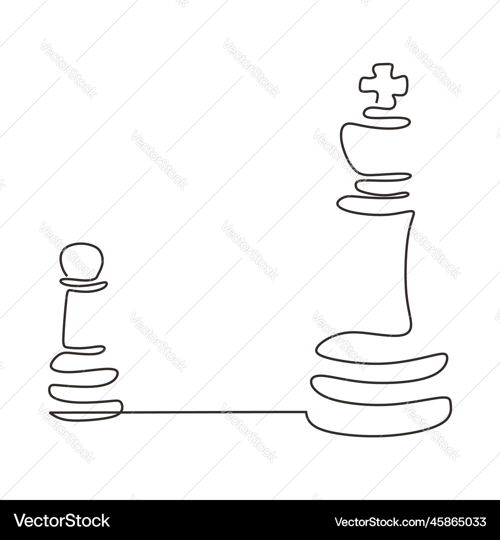 Continuous one line drawing of chess pawn Vector Image