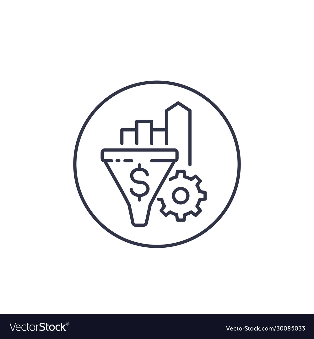 Conversion rate growth line icon Royalty Free Vector Image Conversion rate growth line icon Royalty Free Vector Image