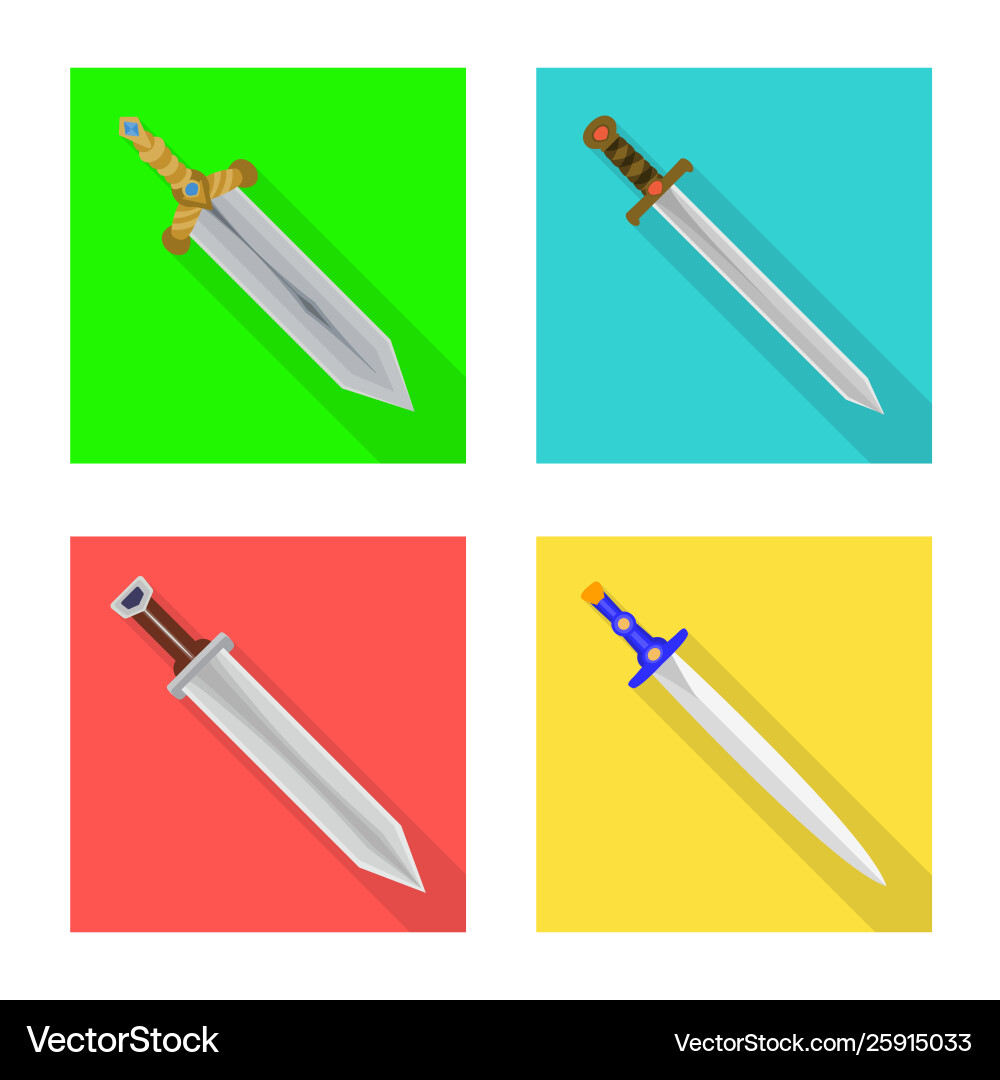 Design and sword sign set knife Royalty Free Vector Image