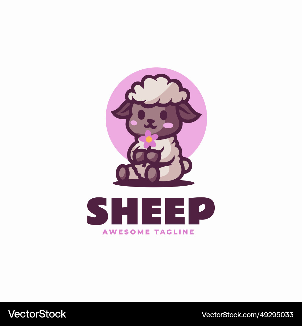 Logo sheep mascot cartoon style Royalty Free Vector Image