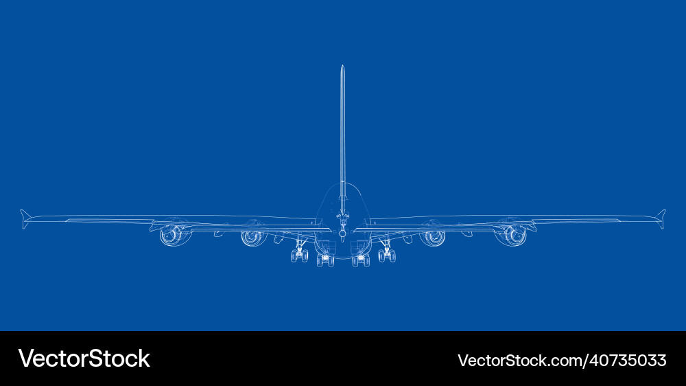 Passenger airplane rendering of 3d Royalty Free Vector Image