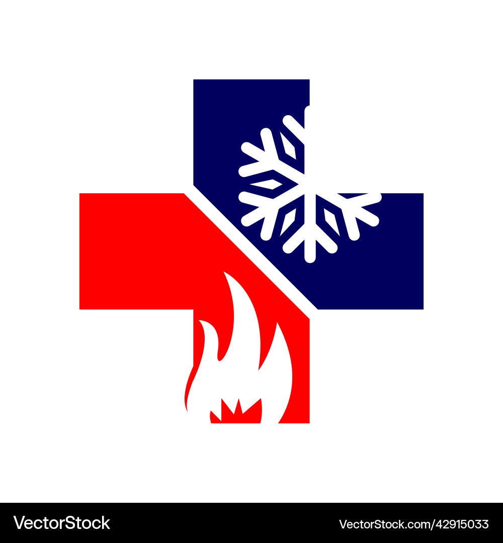 Service heating and cooling hvac logo design Vector Image