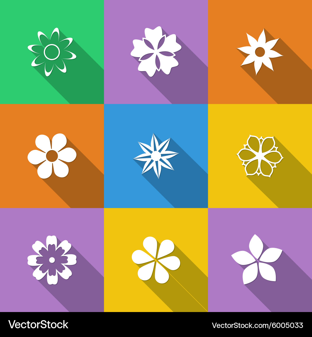 Set of Floral Buttons Royalty Free Vector Image