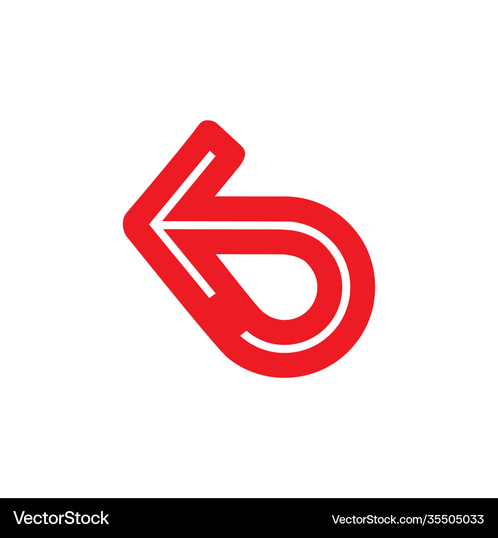 Simple geometric rotate motion arrow line logo Vector Image