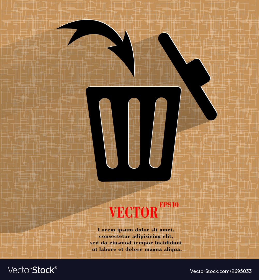 Trash bin flat modern web button Royalty Free Vector Image