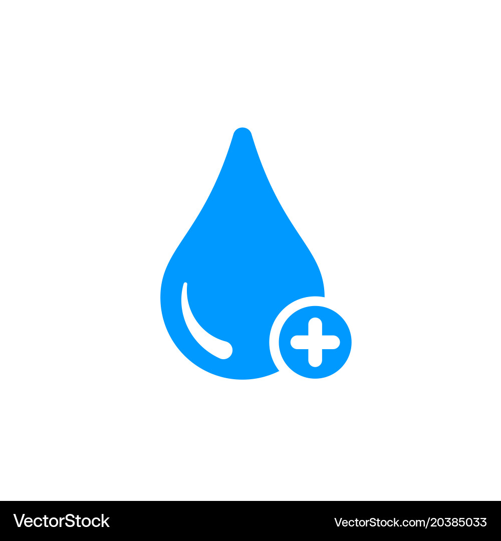 Water icon with add sign Royalty Free Vector Image