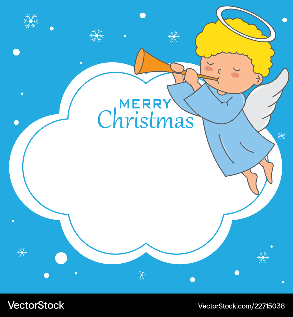 Angel with frame for text or photo Royalty Free Vector Image