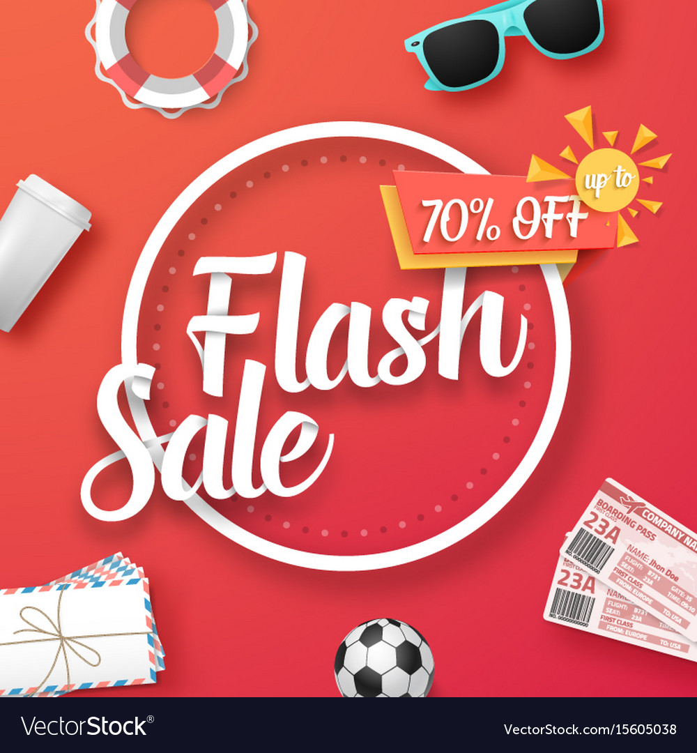 Flash sale poster Royalty Free Vector Image - VectorStock