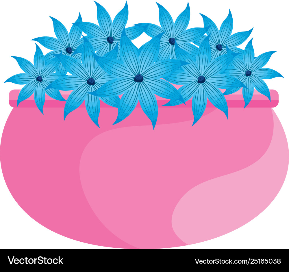 Floral decoration in ceramic pot Royalty Free Vector Image