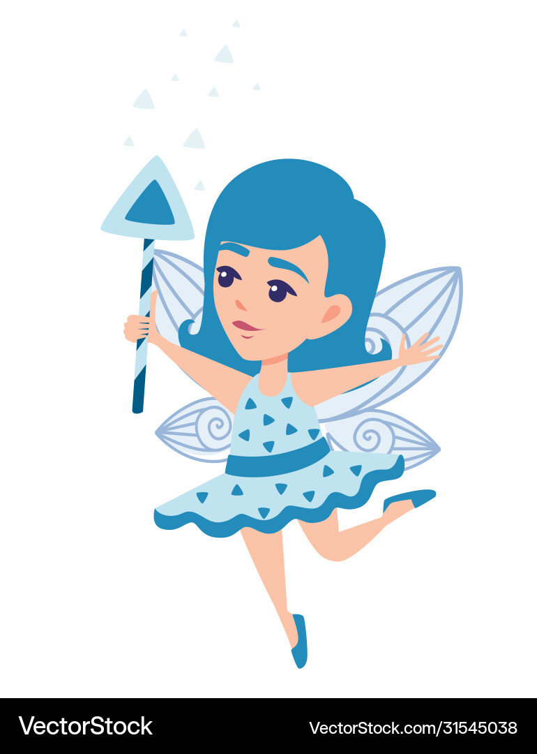 Flying butterfly fairy with triangle shape magic Vector Image