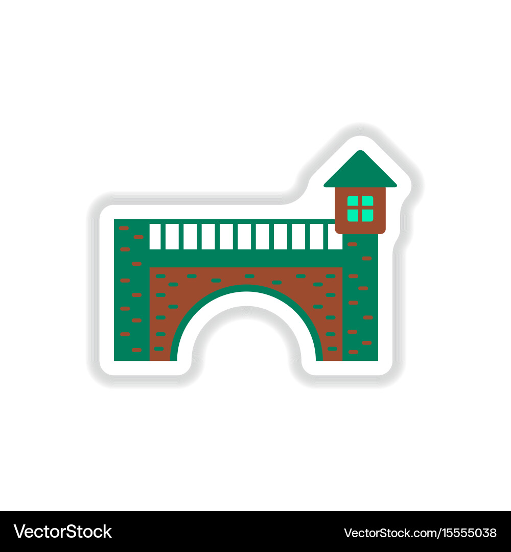 In paper sticker style brick Royalty Free Vector Image