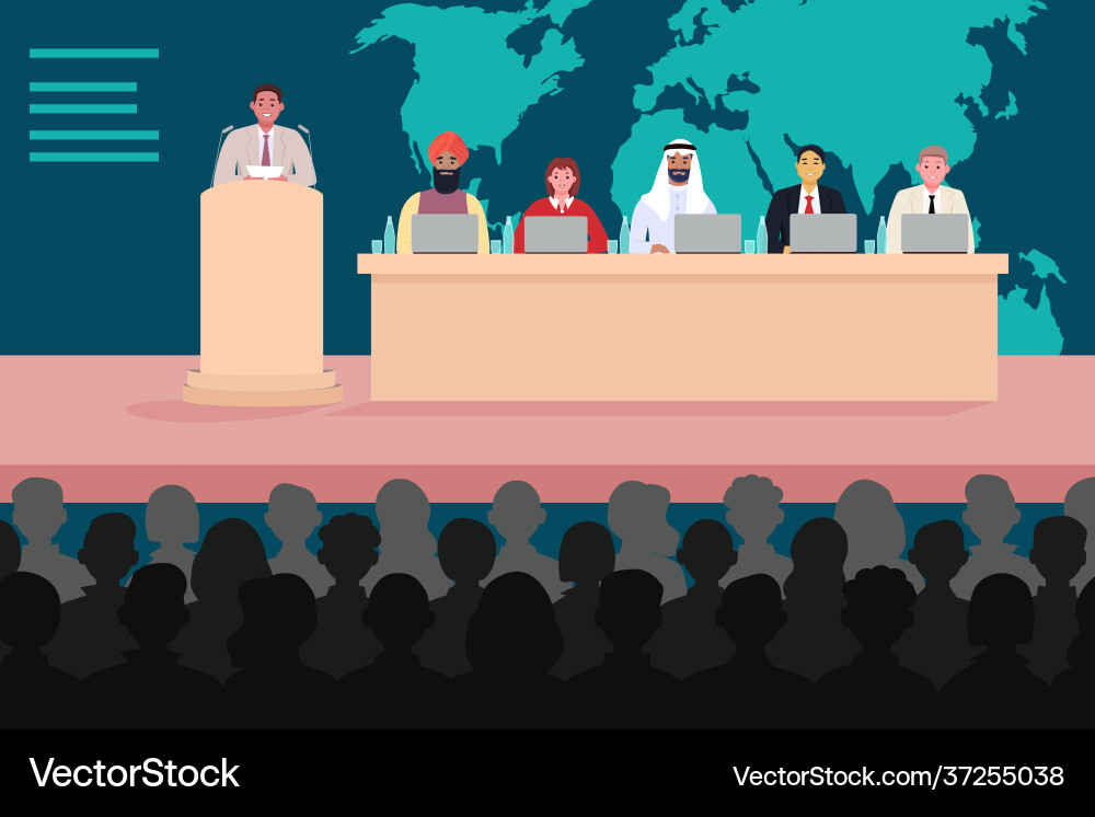 International conference scientific forum Vector Image