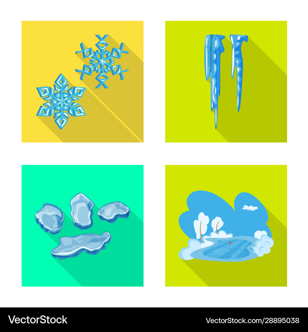 Isolated object texture and frozen symbol set Vector Image