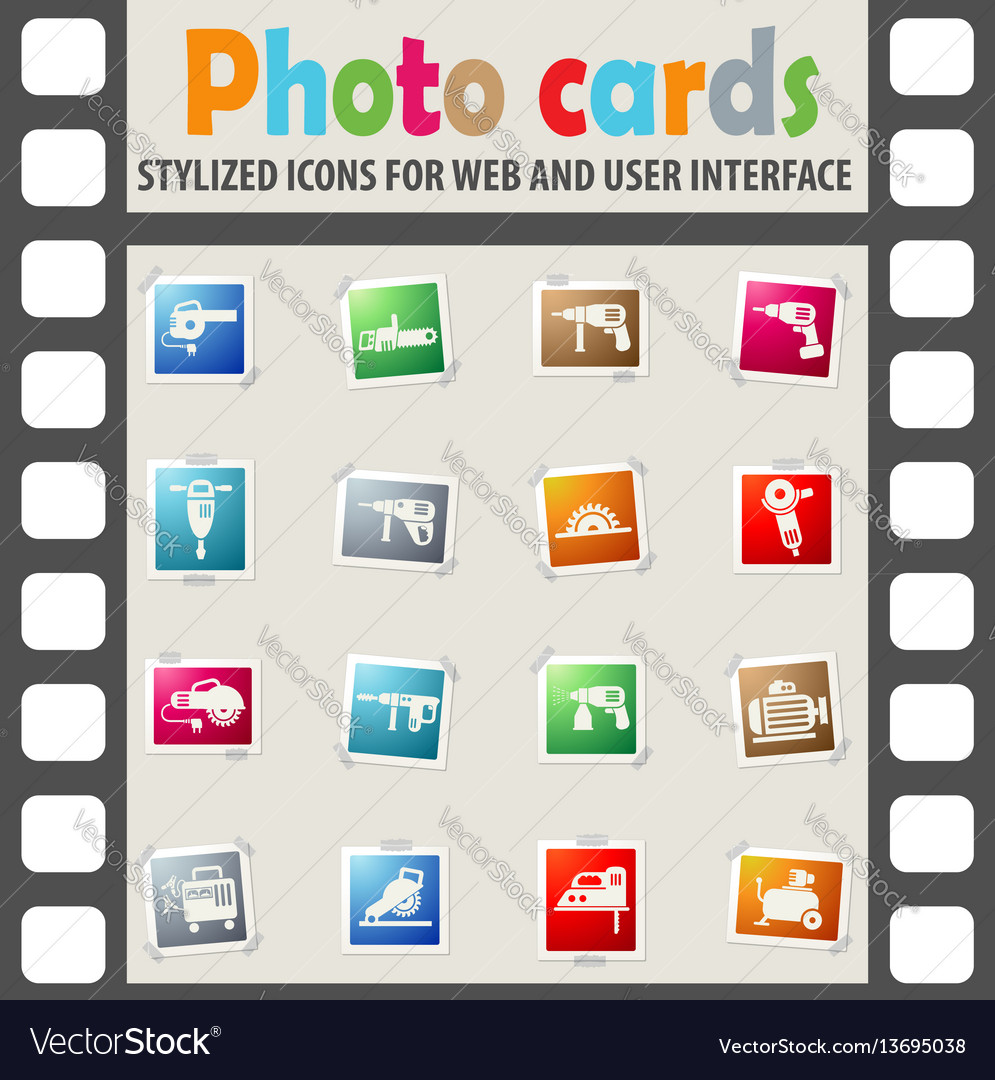 Machine tools icon set Royalty Free Vector Image