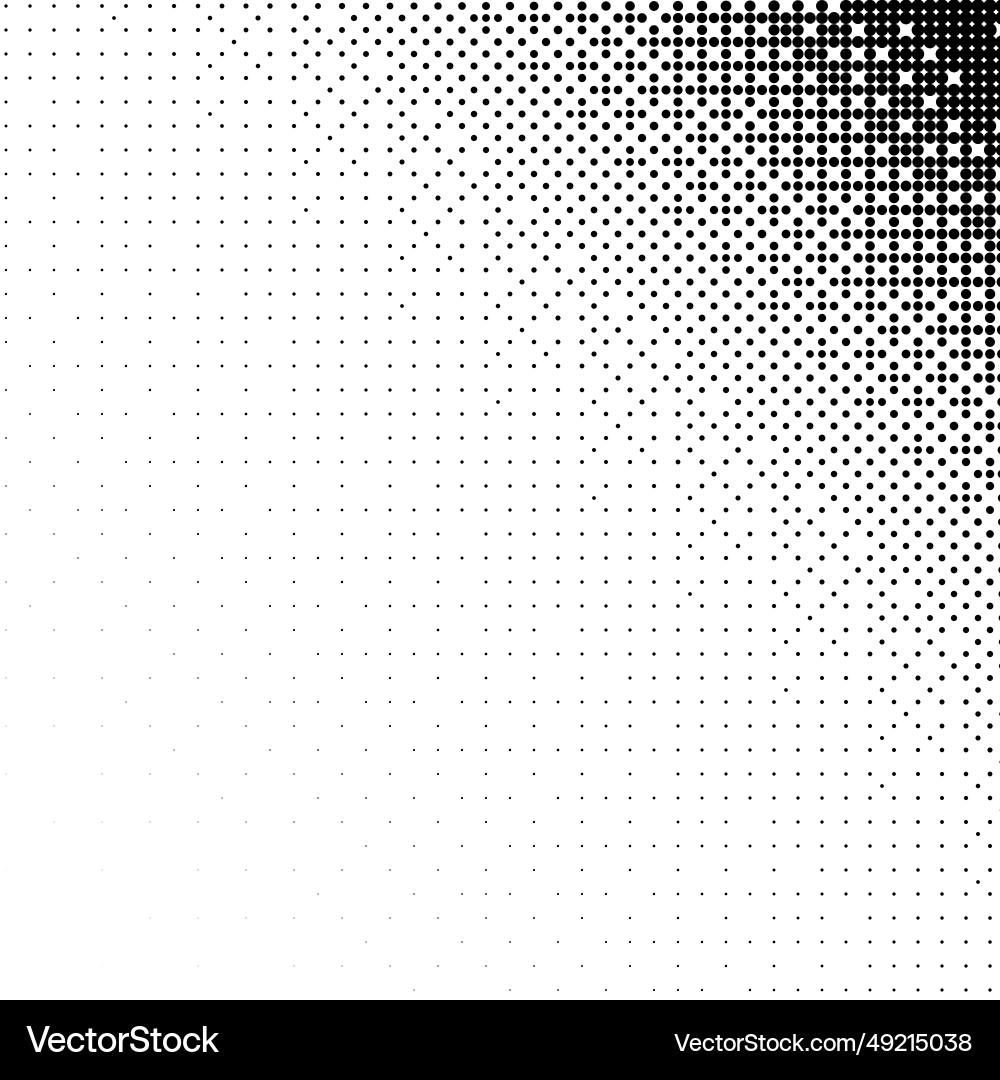 Monochrome vignette corner with a halftone raster Vector Image