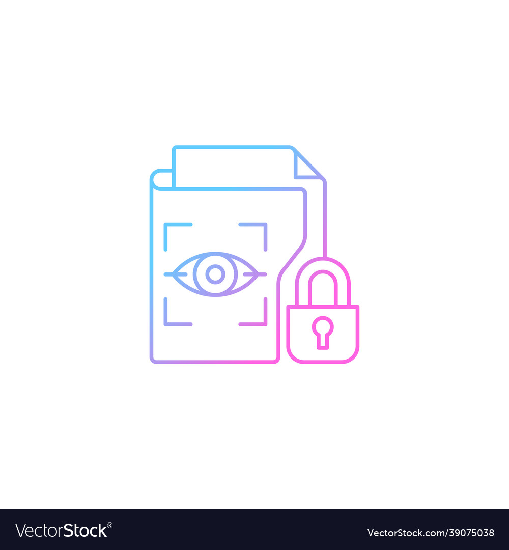 Protected biometric data gradient linear icon Vector Image