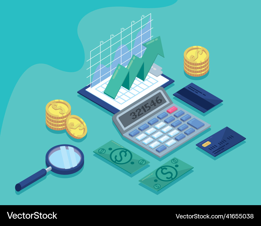 Six budget management icons Royalty Free Vector Image