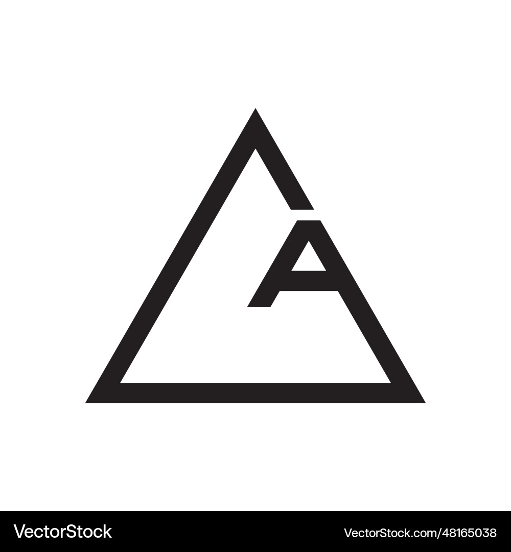 Triangle letter a logo design isolated on white Vector Image