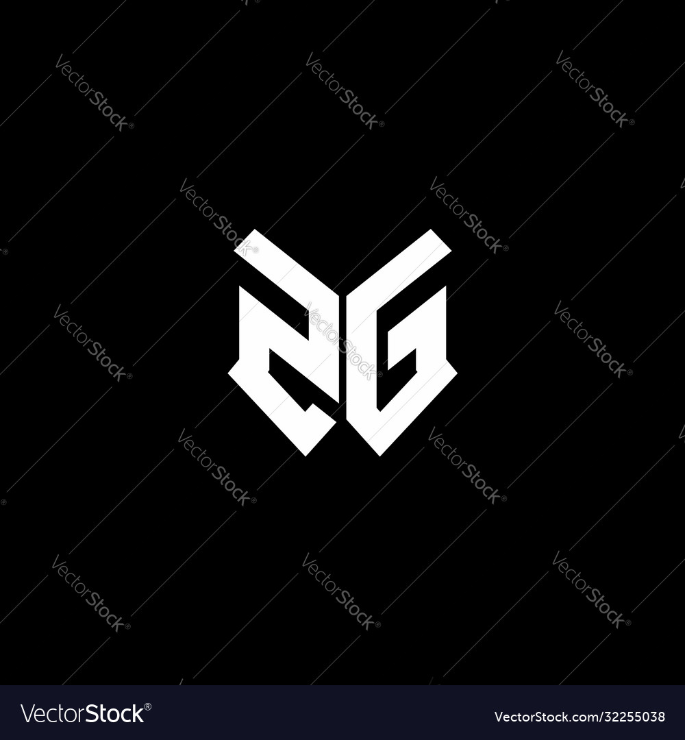 Zg logo monogram with shield shape design template