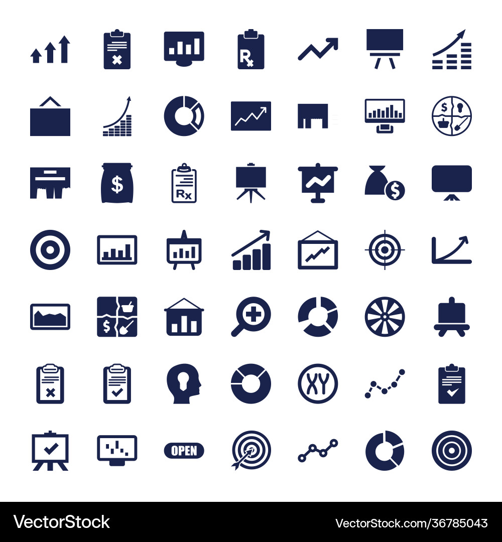 49 marketing icons Royalty Free Vector Image - VectorStock