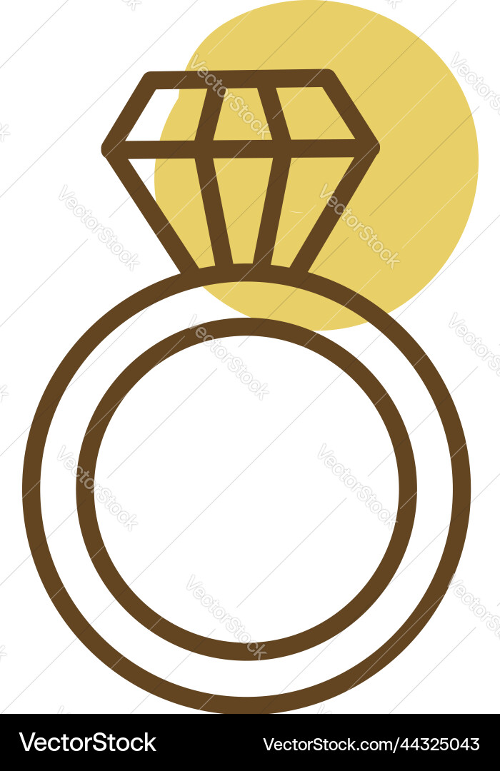 Beautiful golden ring on a white background Vector Image