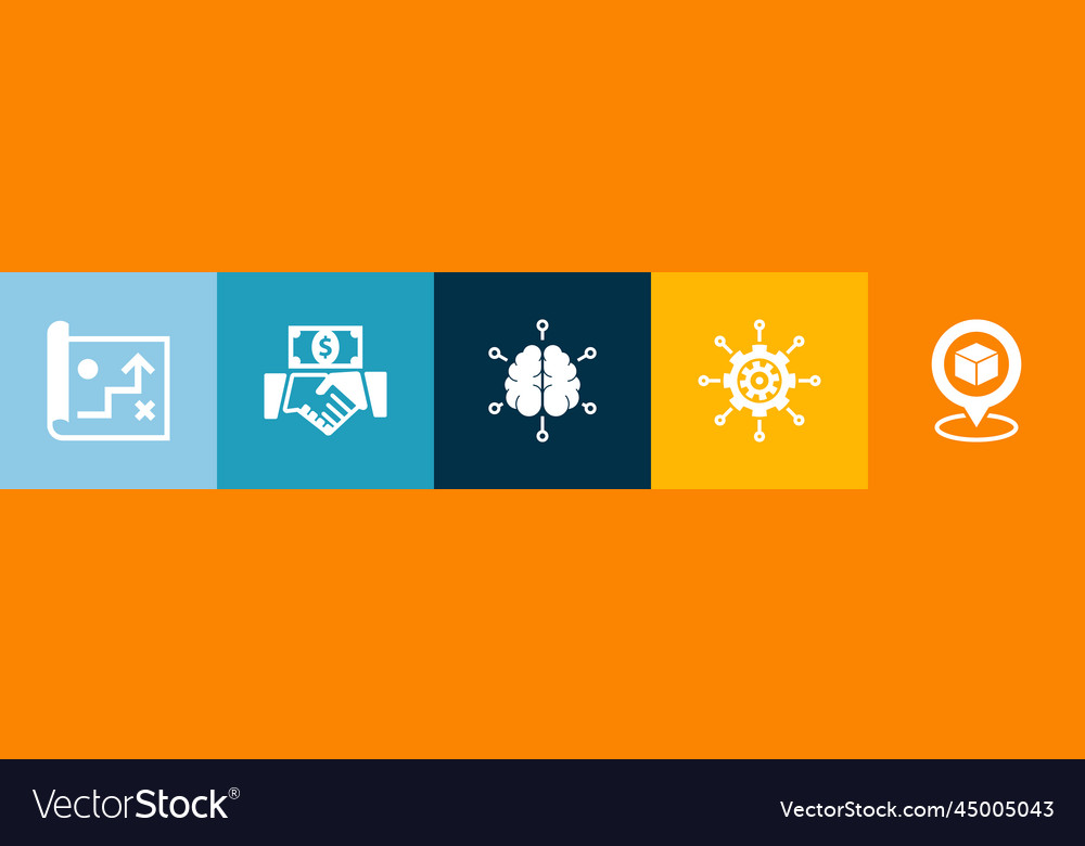 Business strategy icons infographic design Vector Image