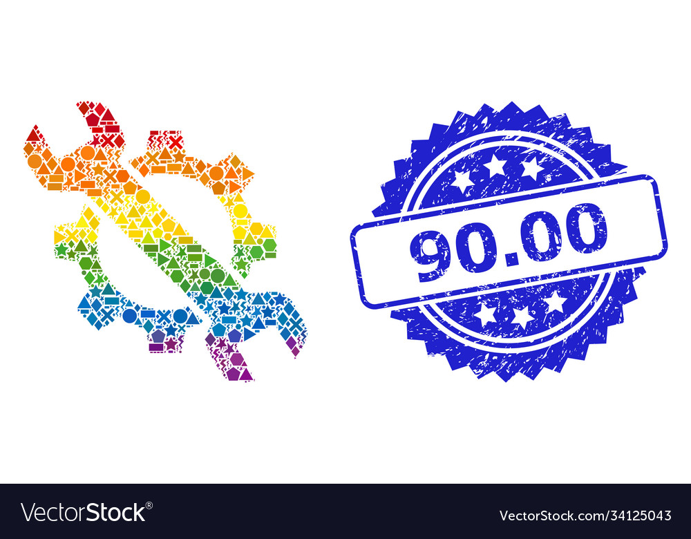 Distress 9000 stamp seal and bright geometric Vector Image Distress 9000 stamp seal and bright geometric Vector Image