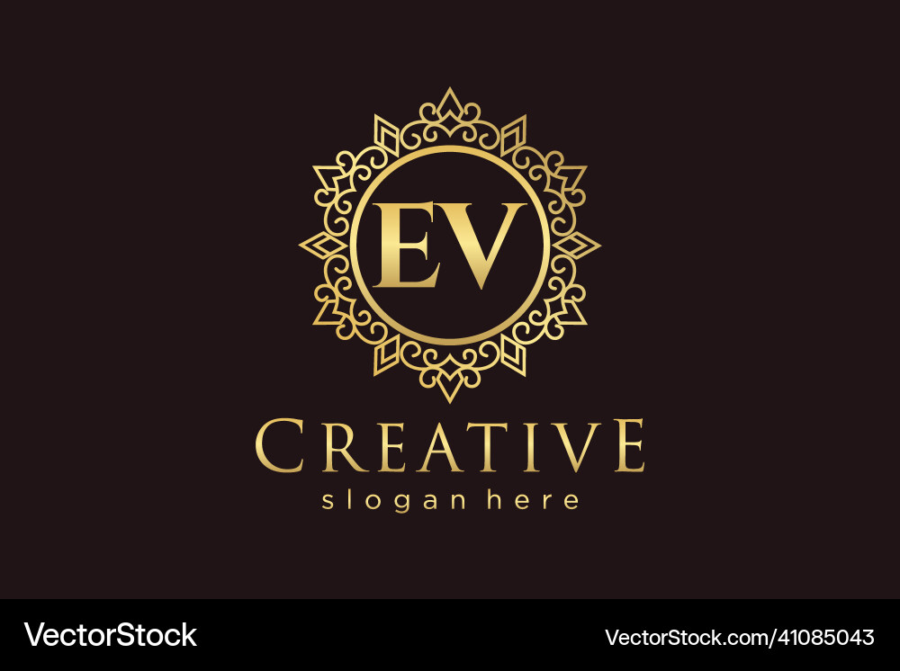 Ev initial letter luxury calligraphic feminine Vector Image