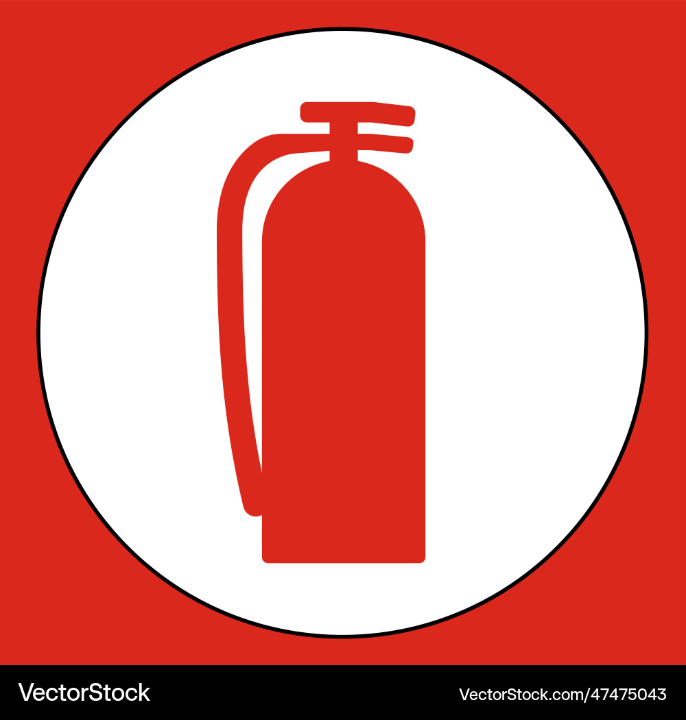 Fire extinguisher symbol floor sign on white Vector Image