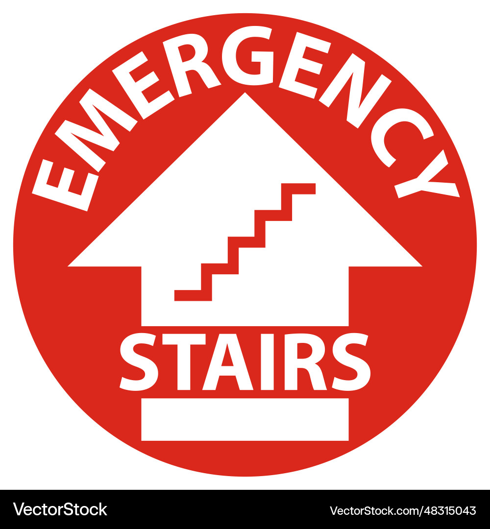 Floor sign emergency stairs Royalty Free Vector Image