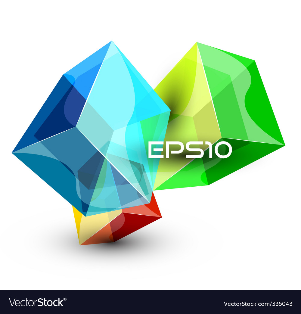 Futuristic dimensional boxes Royalty Free Vector Image