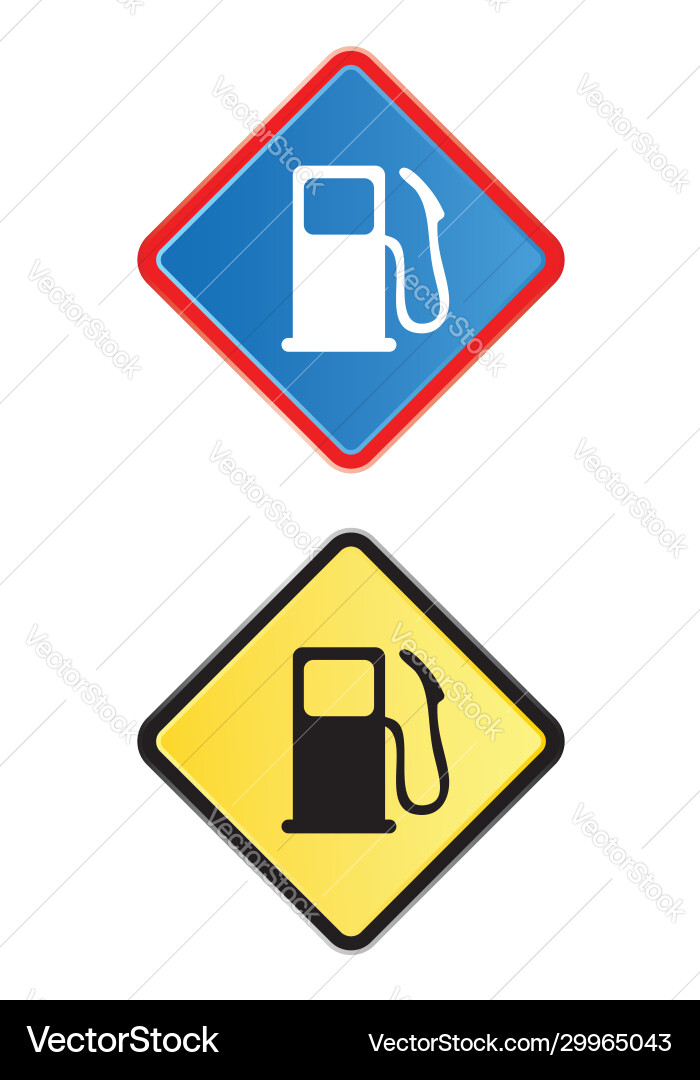 Gas pump road sign Royalty Free Vector Image - VectorStock