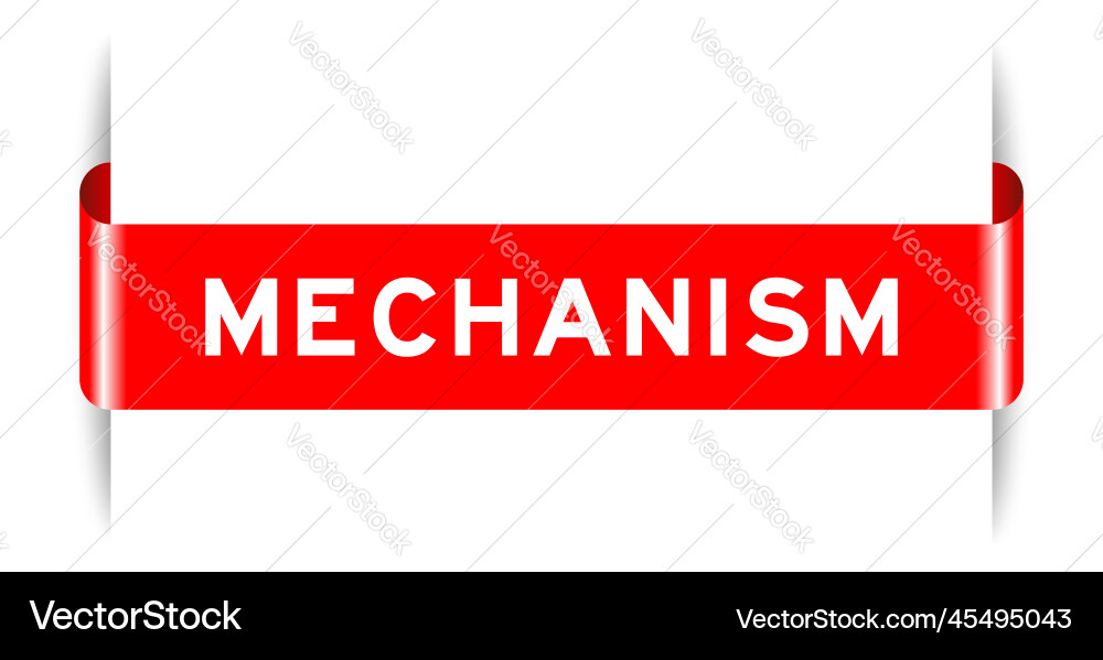 Red color inserted label banner with word Vector Image