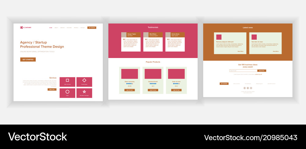 Website page business agency web Royalty Free Vector Image