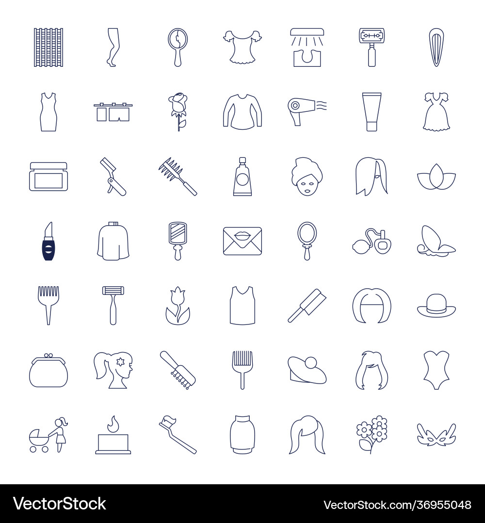 49 beauty icons Royalty Free Vector Image - VectorStock