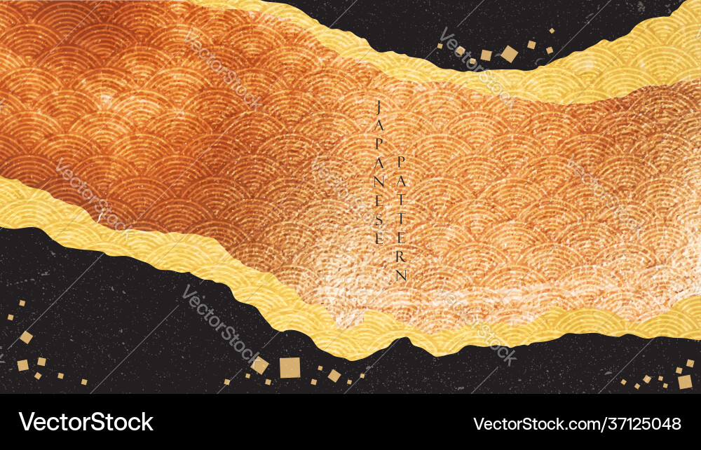 Abstract landscape art background with gold Vector Image