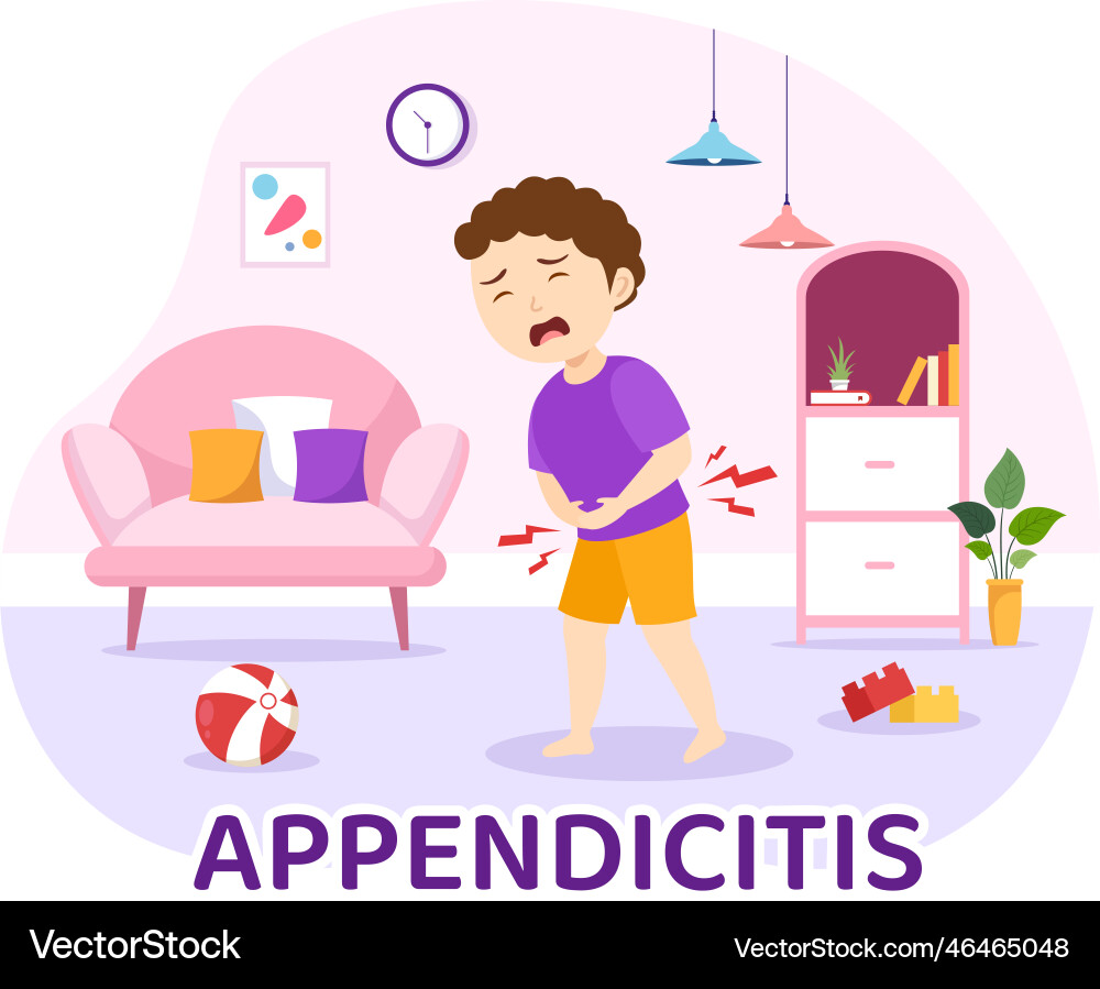 Appendicitis with kids inflammation Royalty Free Vector