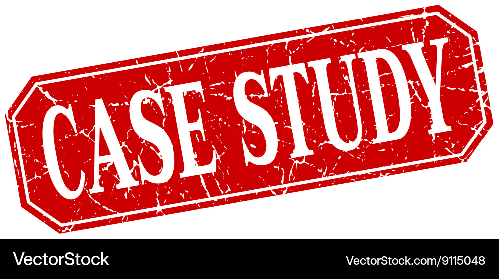 Case study red square vintage grunge isolated sign