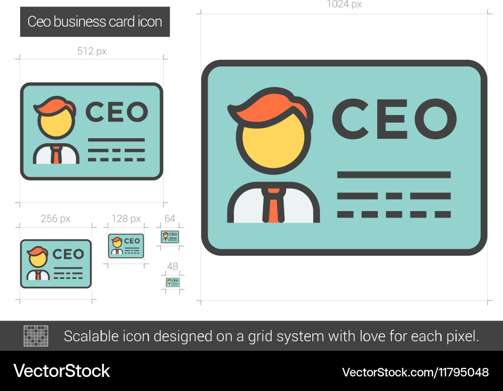 Ceo business card line icon Royalty Free Vector Image