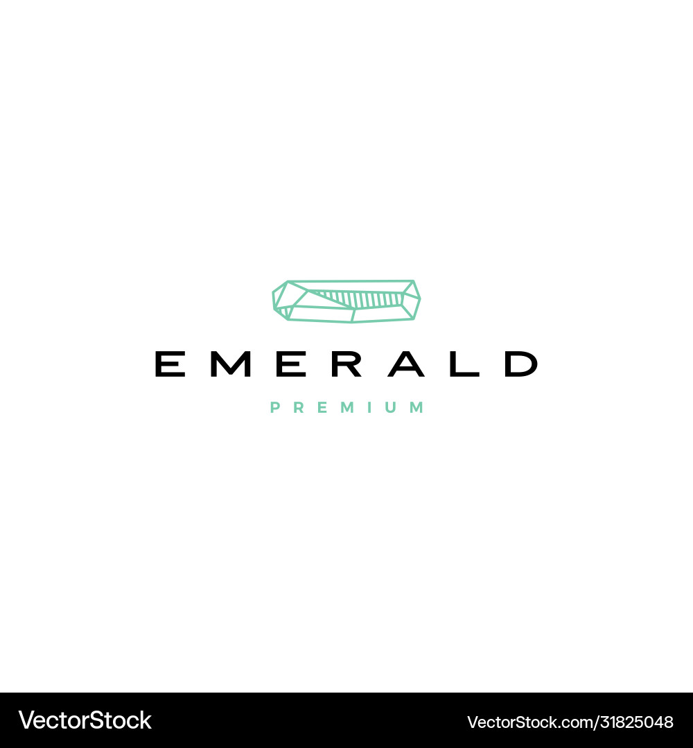 Emerald diamond logo icon Royalty Free Vector Image