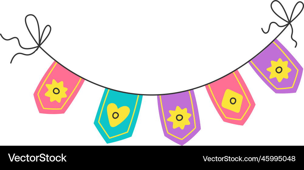 Festive flags holiday decoration flat icon Vector Image