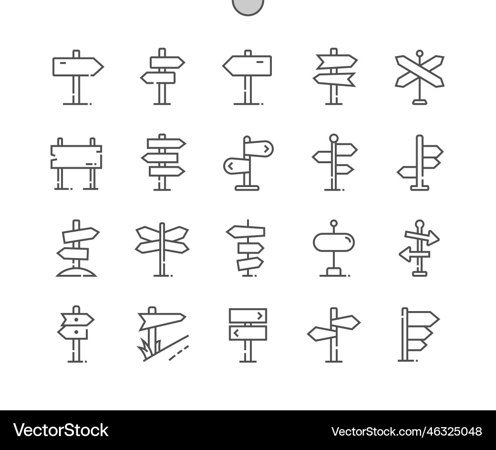 Guide post road direction travel and traffic Vector Image